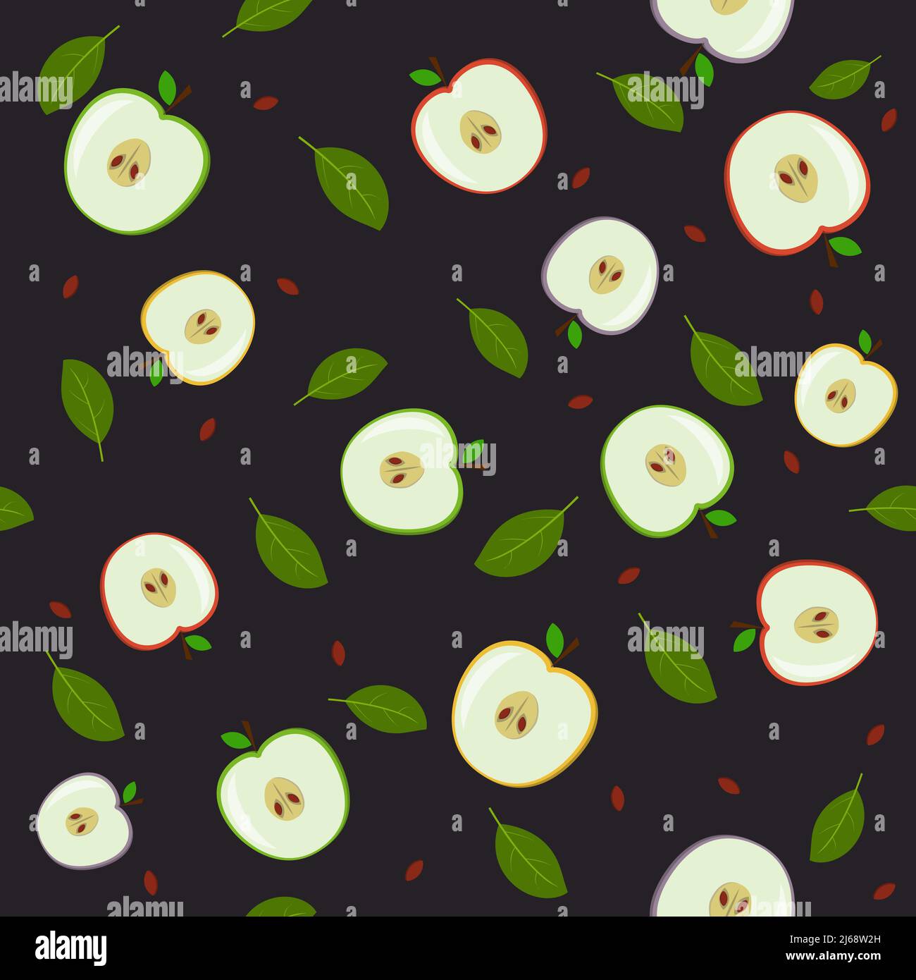 Fruit Pattern of apples, color vector illustration Stock Vector Image ...