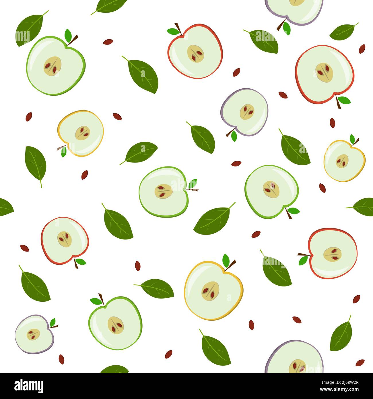 Fruit Pattern of apples, color vector illustration Stock Vector Image ...