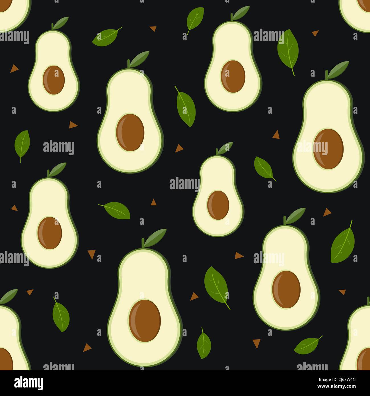 Avocado fruit pattern, color vector illustration Stock Vector Image ...
