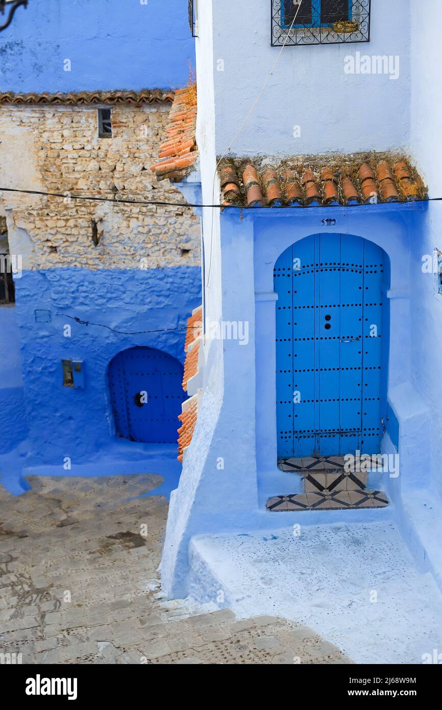 A Street in Blue Chefchaouen City, Morocco Stock Photo - Alamy