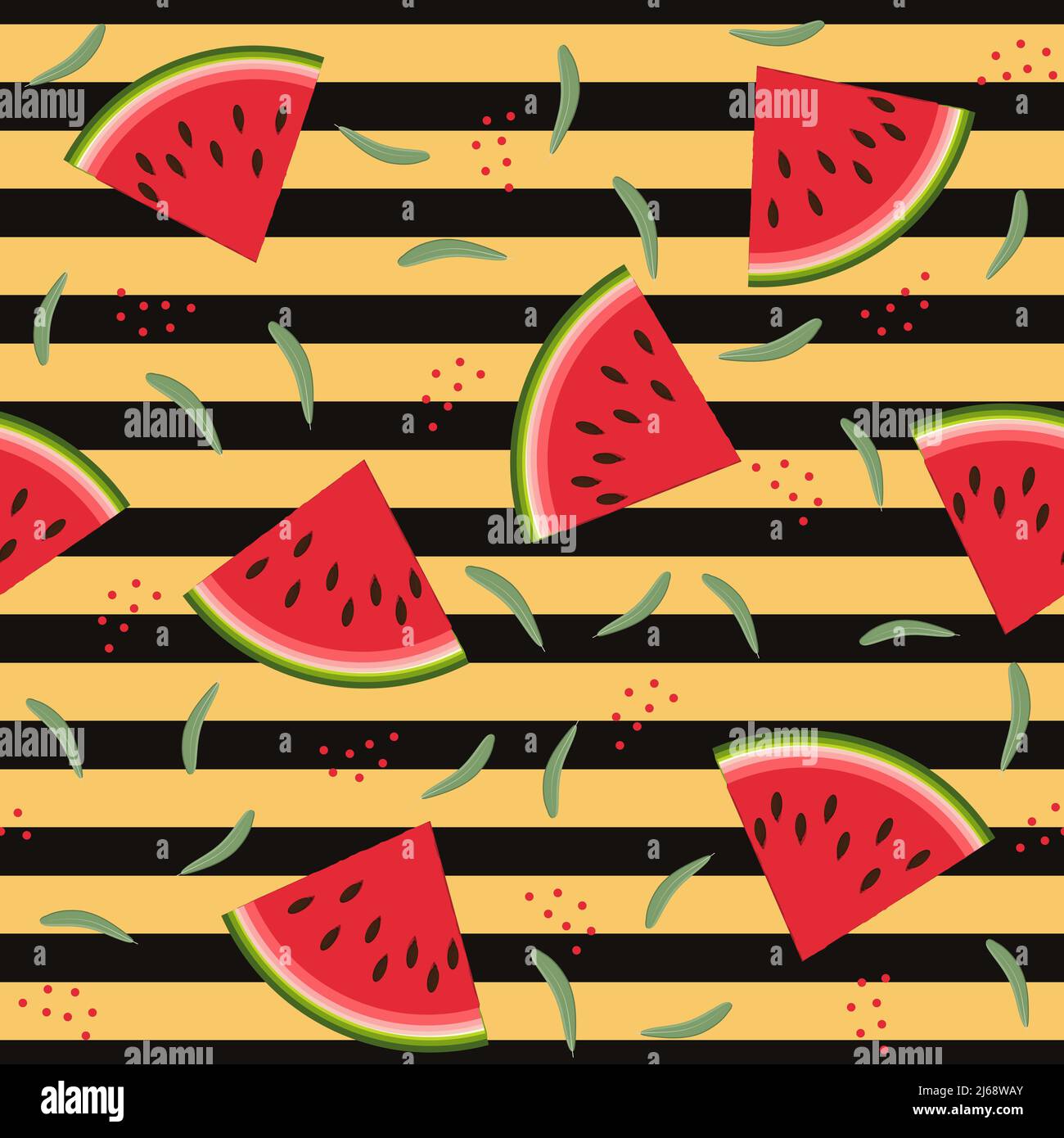 Fruit pattern of watermelons, color vector illustration Stock Vector ...