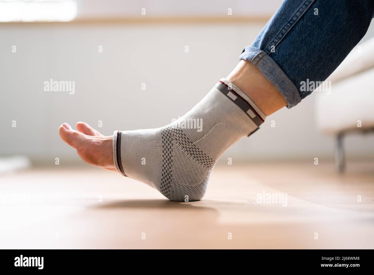 Ankle Sprain Bandage. Medical Foot Trauma Therapy Stock Photo - Alamy