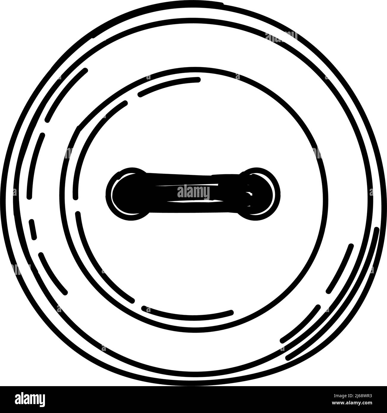 A button, hand-drawn doodle in sketch style. Sewn button. Handmade ...