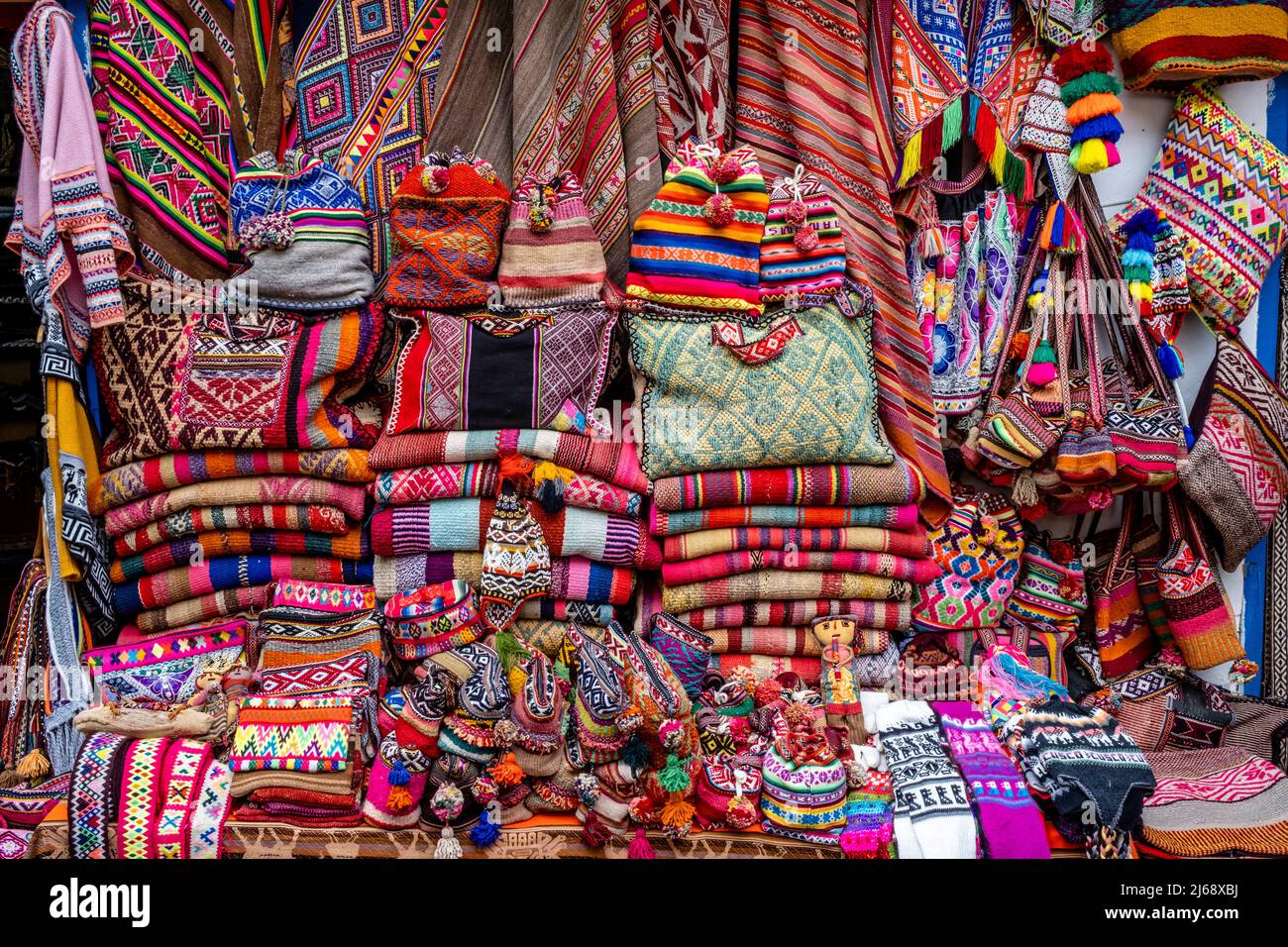 Colourful Souvenirs On Display Outside A Shop In The San Blas Area Of ...