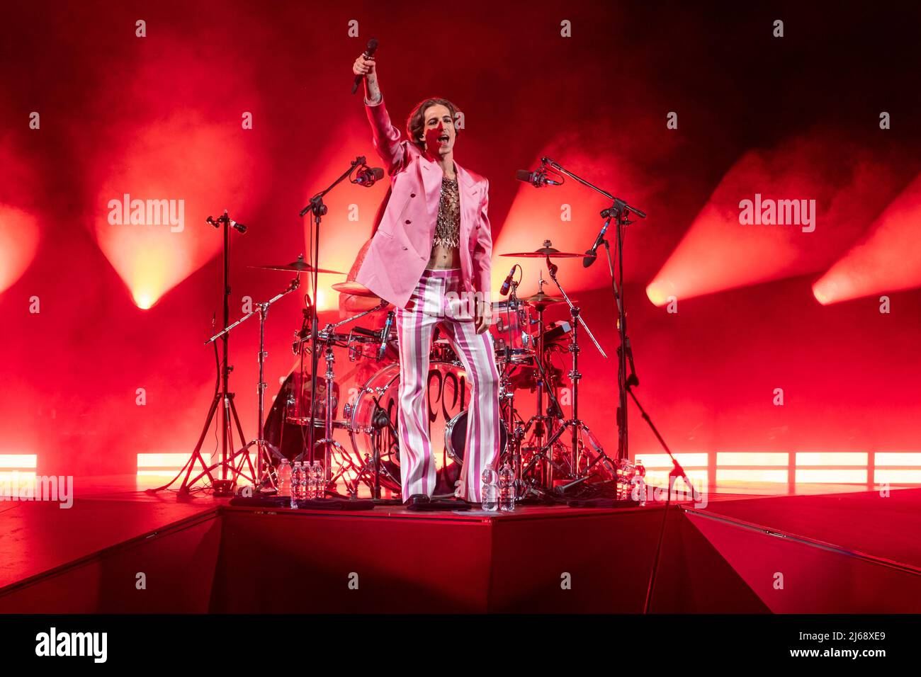 Verona, Italy. 28th Apr, 2022. Maneskin - Damiano David during 2022 ...