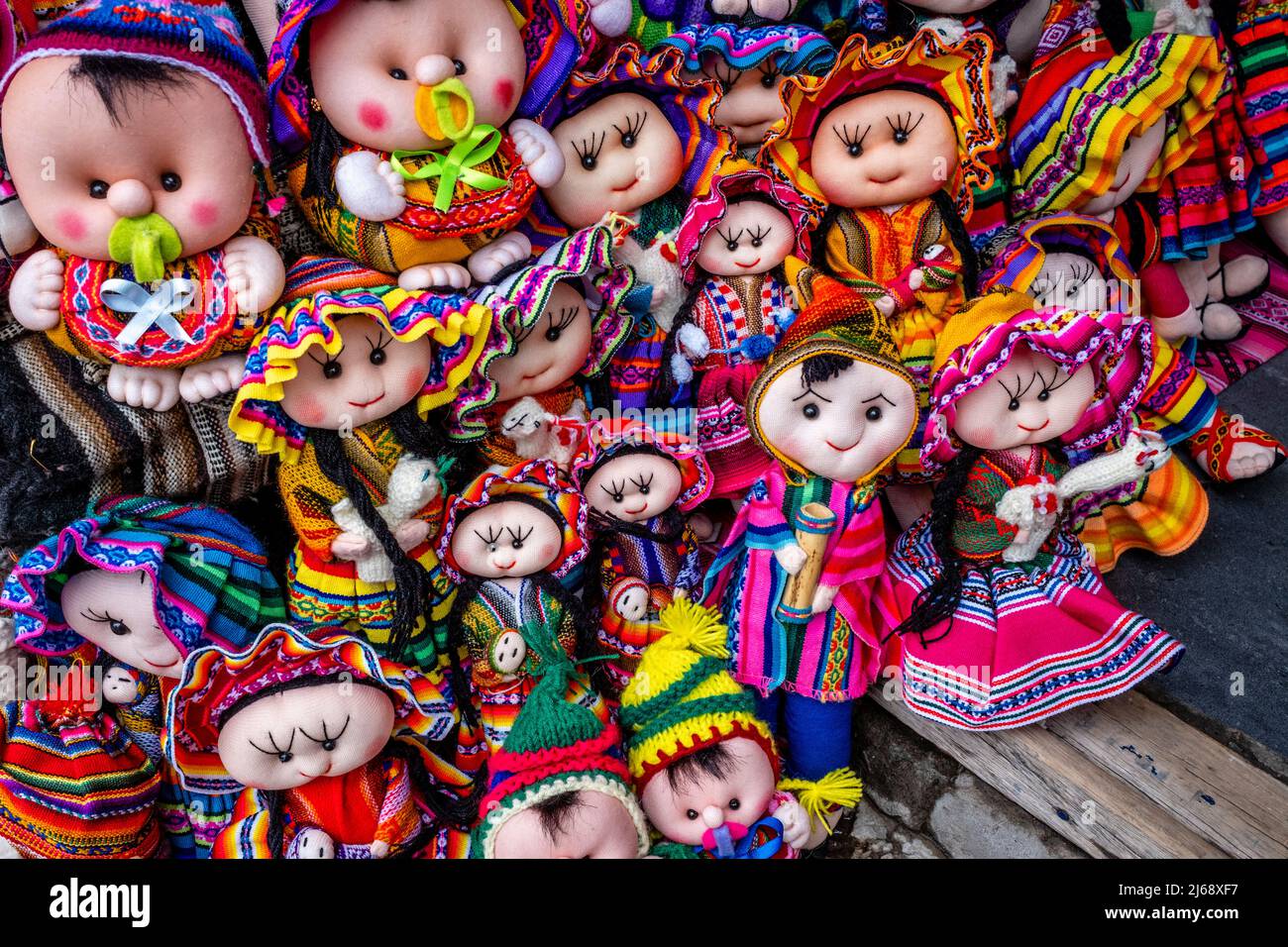 Colourful Souvenir Dolls On Display Outside A Shop In The San Blas Area ...