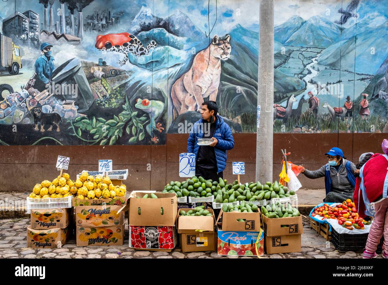 Local People Selling Fresh Fruit and Vegetables At A Street Market ...