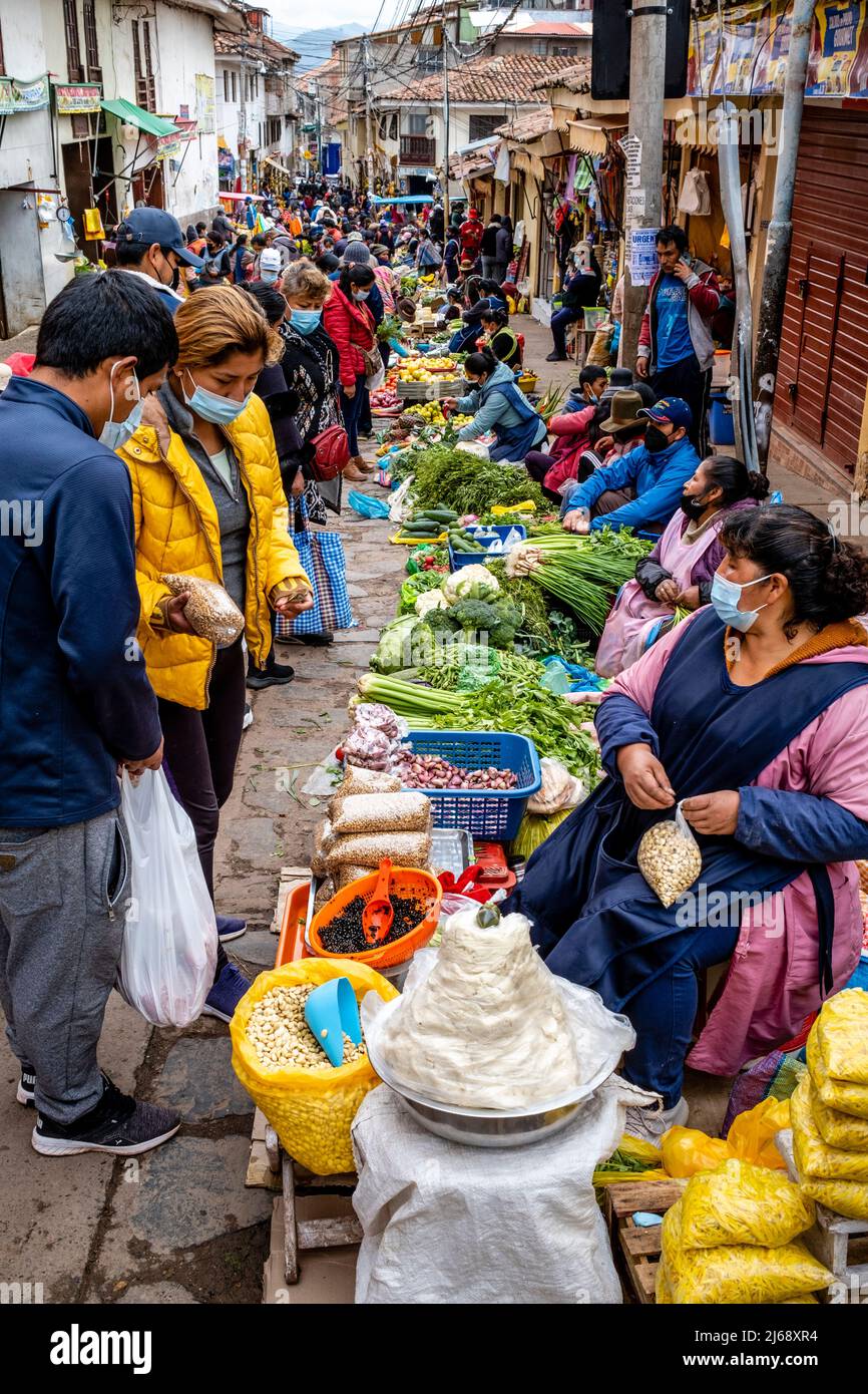 Local People Shopping For Fresh Fruit and Vegetables At An Outdoor ...