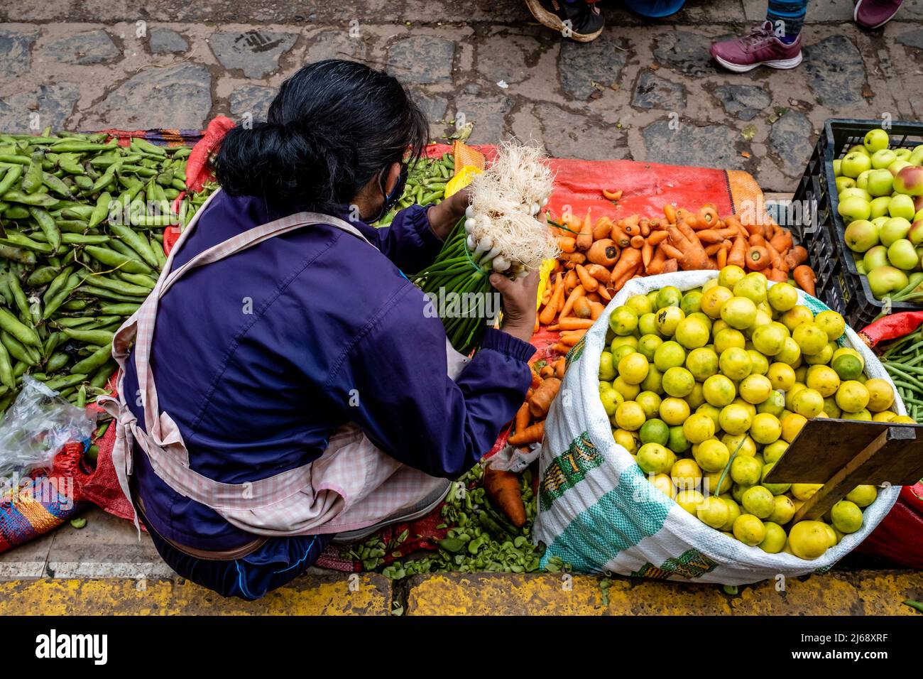 Local People Selling Fresh Fruit and Vegetables At A Street Market In ...