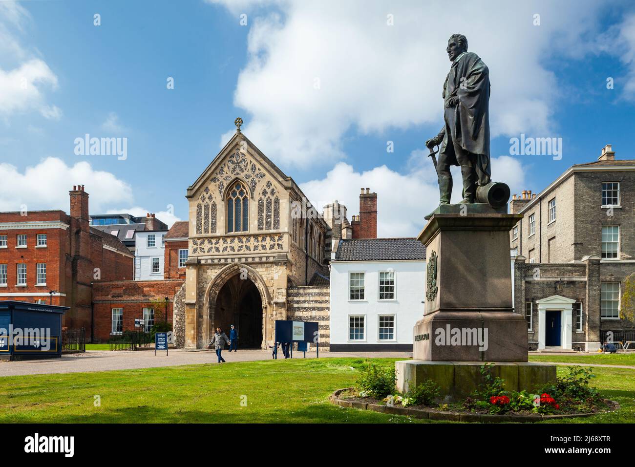 Dawn at the Monastery in Norwich historic centre, Norfolk, England ...