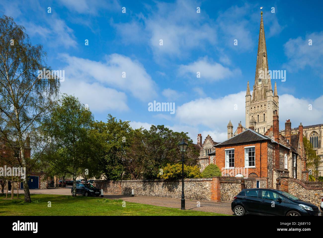 Spring afternoon at Norwich Cathedral, Norfolk, England Stock Photo - Alamy