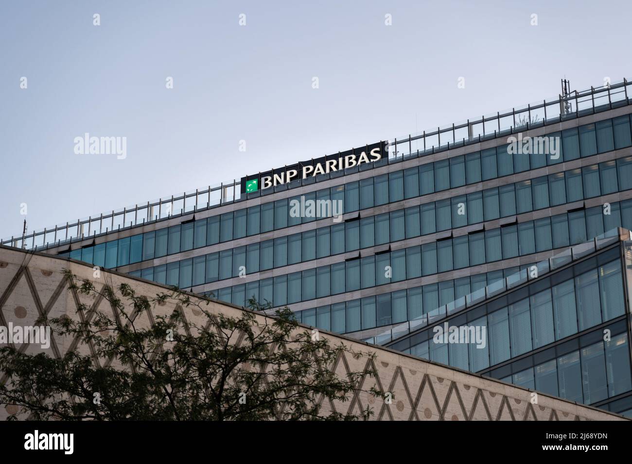 Building of the BNP Paribas bank in the capital city of Germany ...
