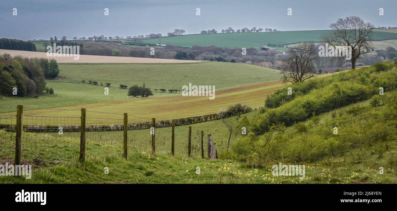 Spring landscape on Lincolnshire Wolds Stock Photo - Alamy