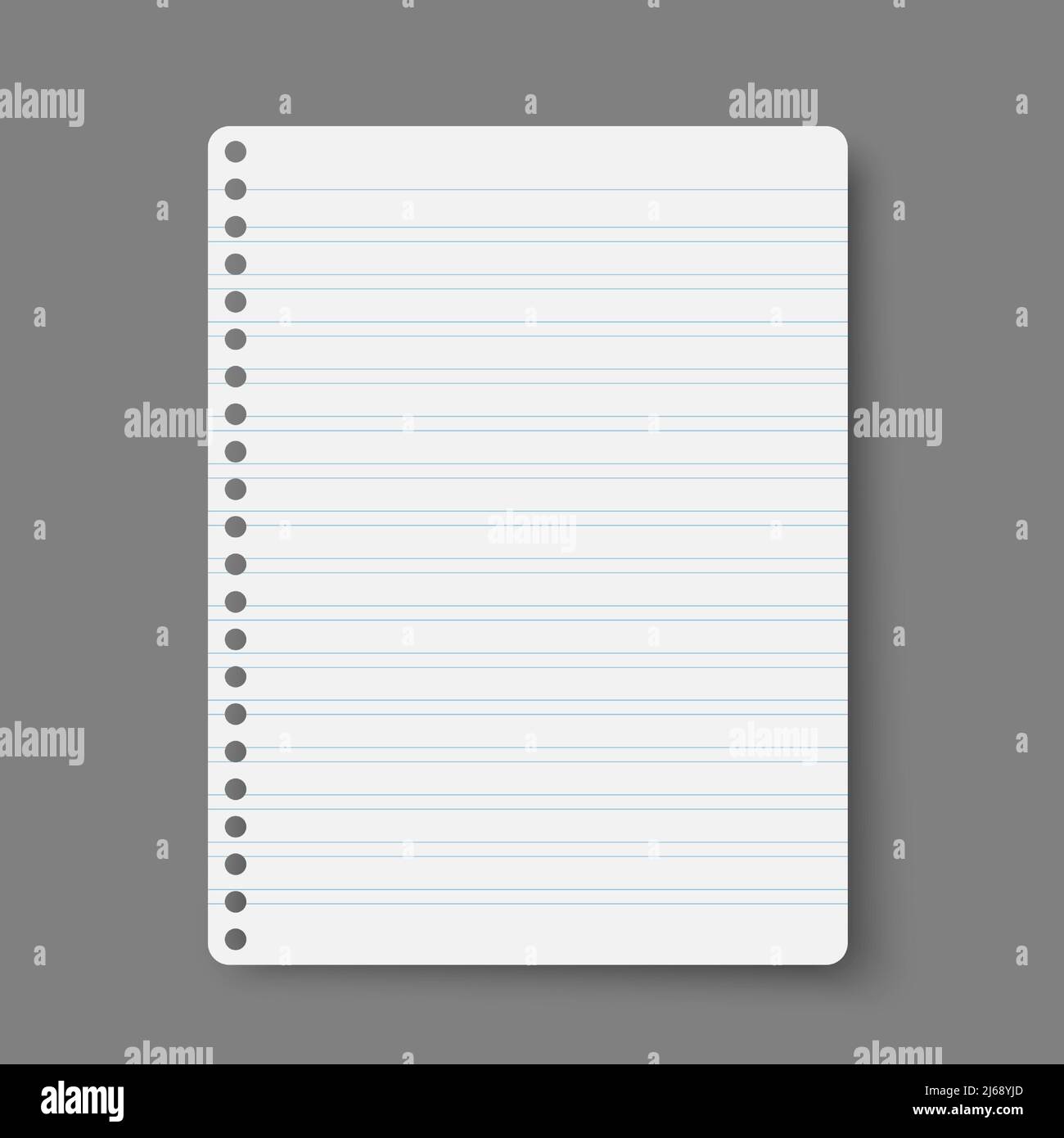 Notebook line squared dot. Diary template. Notepad empty page set. Vector blank white list mock ...