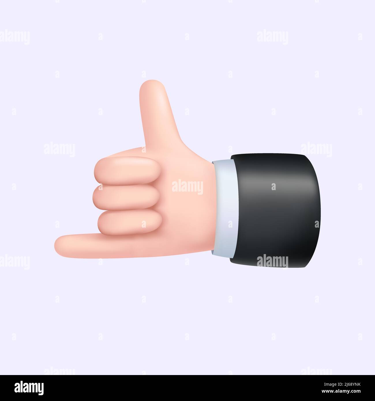 Hang Loose Hand Gesture. 3D Graphic Reaction Element. Vector ...