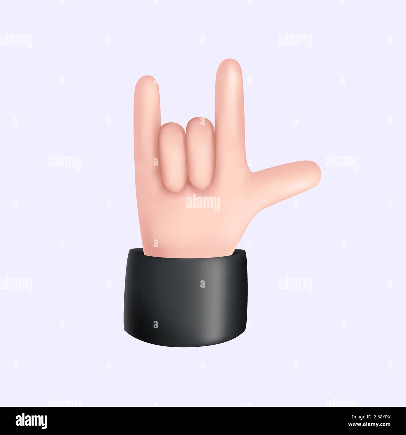 Rock Gesture. 3D Isolated Hand. Vector illustration Stock Vector Image ...
