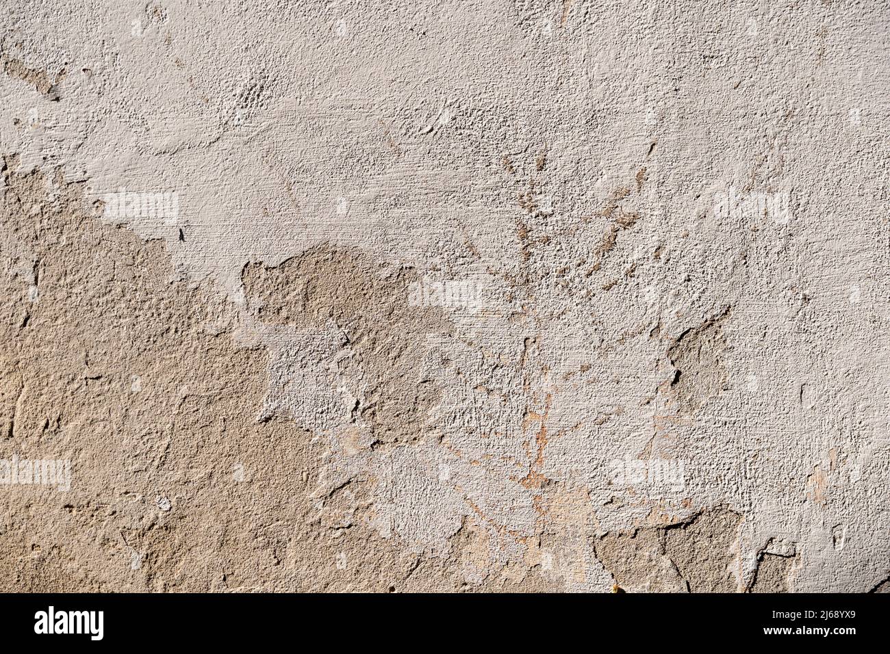 Weathered wall plaster with cracks and imperfections background. Full ...