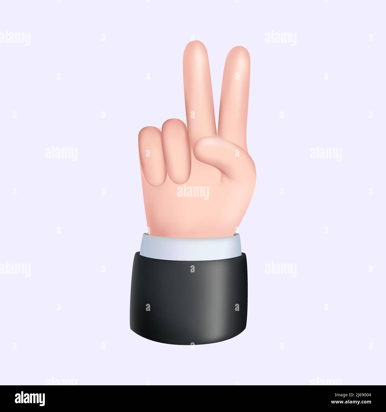 Peace or Victory Sign. Gesture Language. 3D Hand Icon. Vector ...