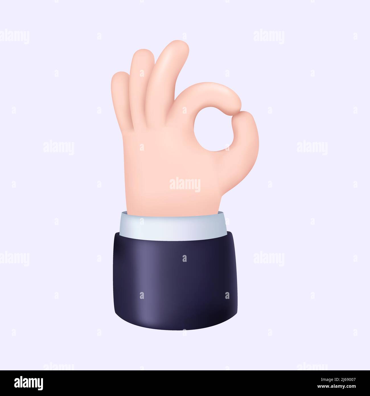 Okay Hand gesture. 3D Icon Design. Vector illustration Stock Vector ...