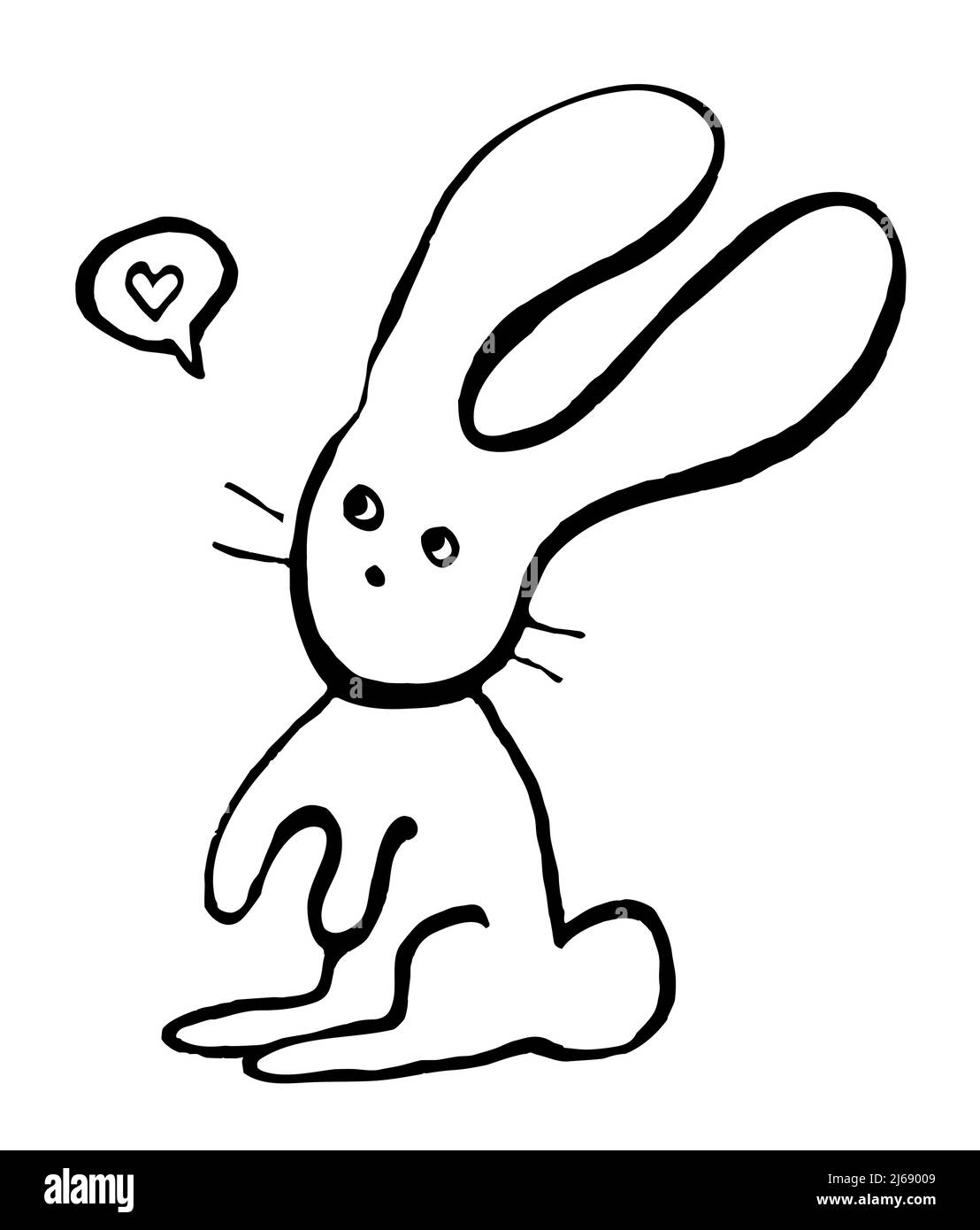 Bunny rabbit heart Black and White Stock Photos & Images - Alamy