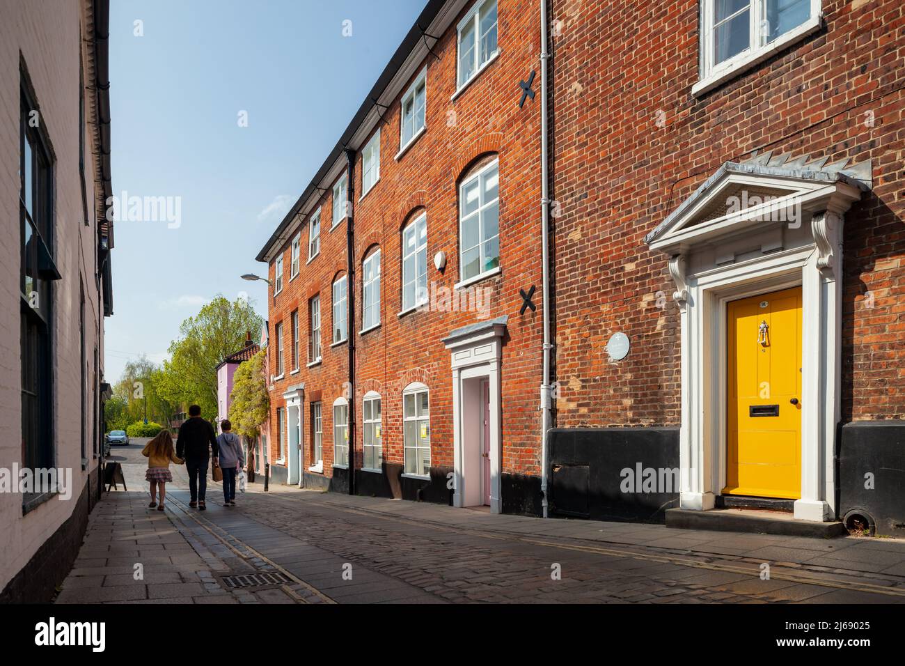 Spring afternoon in Norwich historic centre, Norfolk, England Stock ...