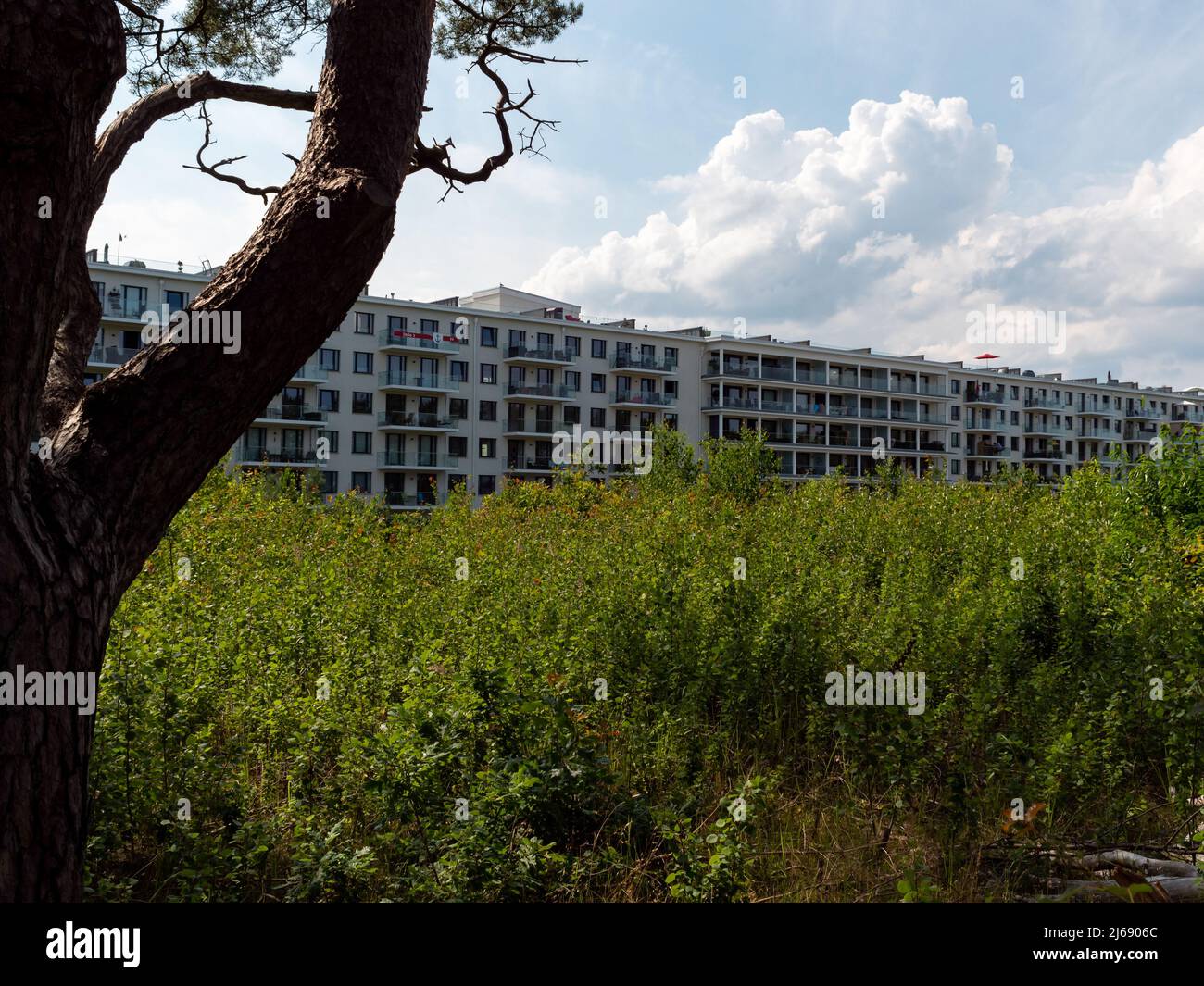 Renovated buildings of the Colossus of Prora in Binz. Luxury apartments ...