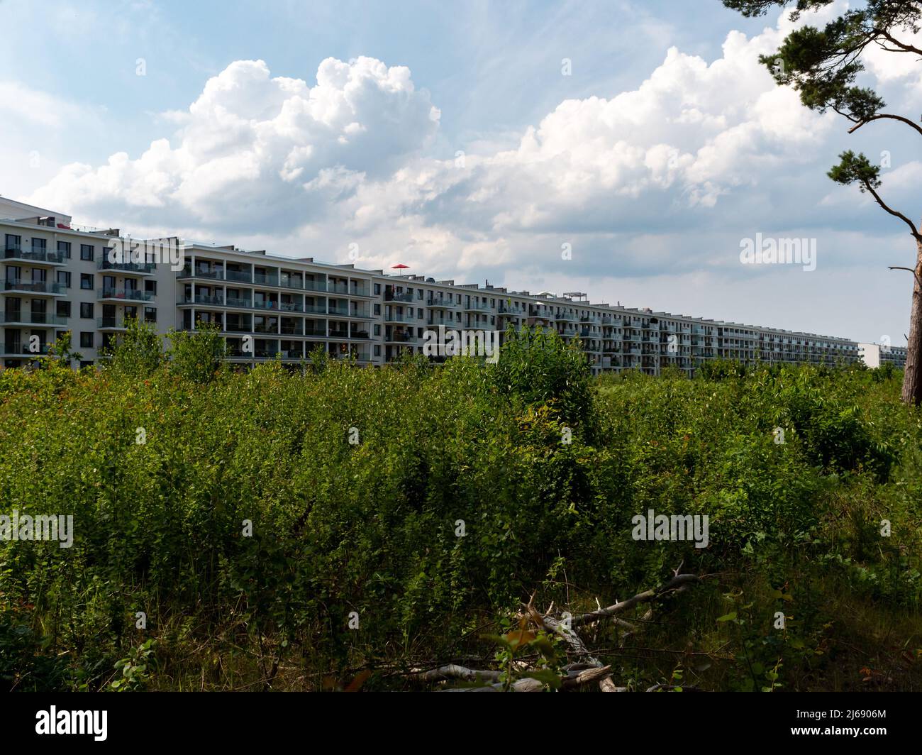 Renovated buildings of the Colossus of Prora in Binz. Luxury apartments ...