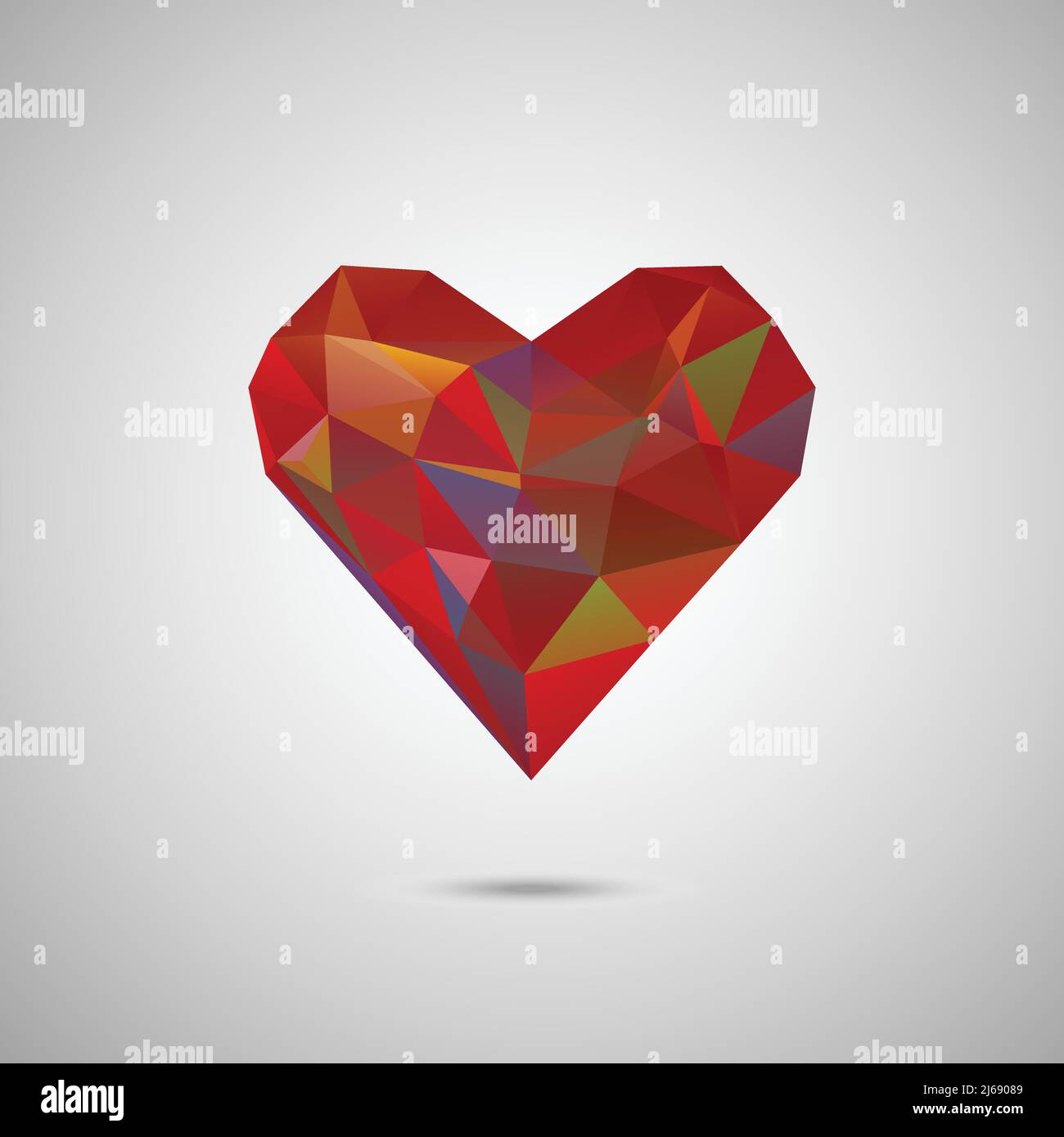 Abstract red heart flying on gray background Stock Vector Image & Art ...