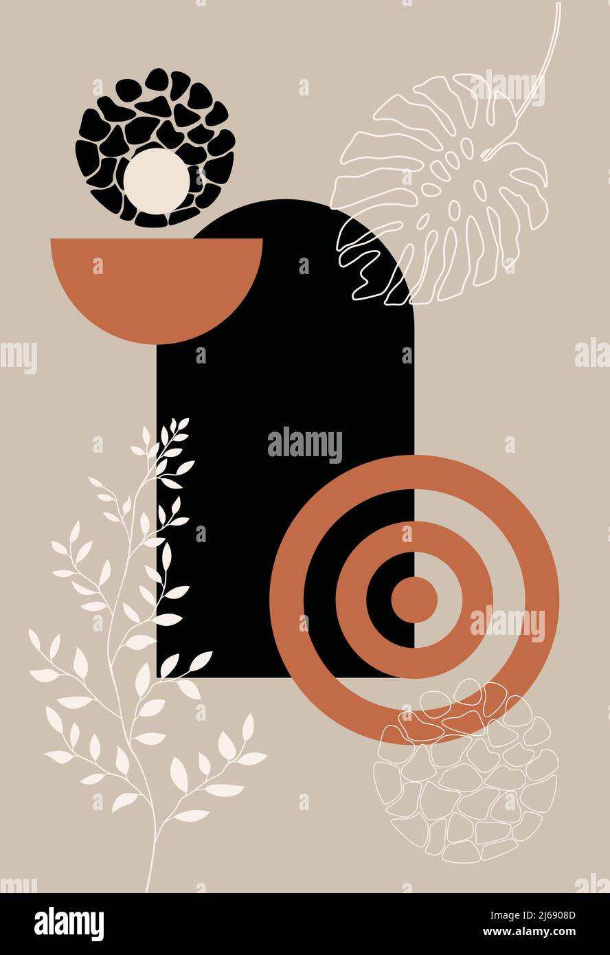 Modern geometric background. Boho style. Geometric shapes with texture ...