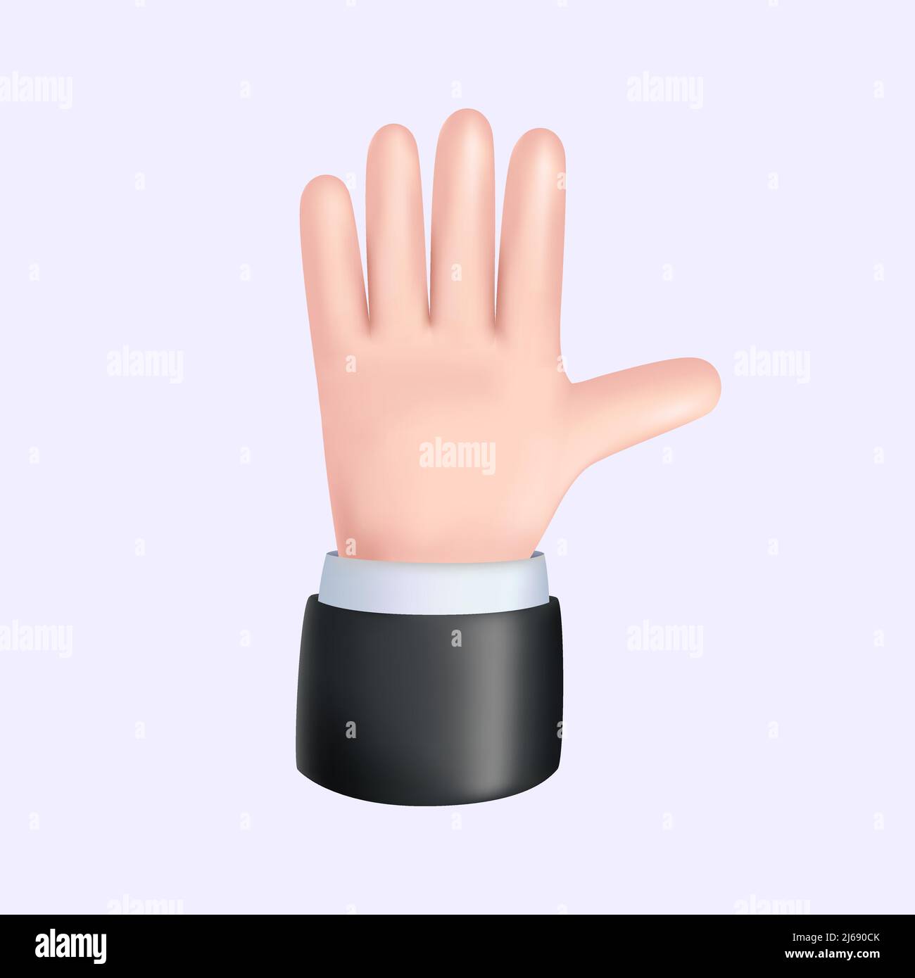 Raised Hand. High Five Icon. Isolated 3D Arm. Vector illustration Stock ...