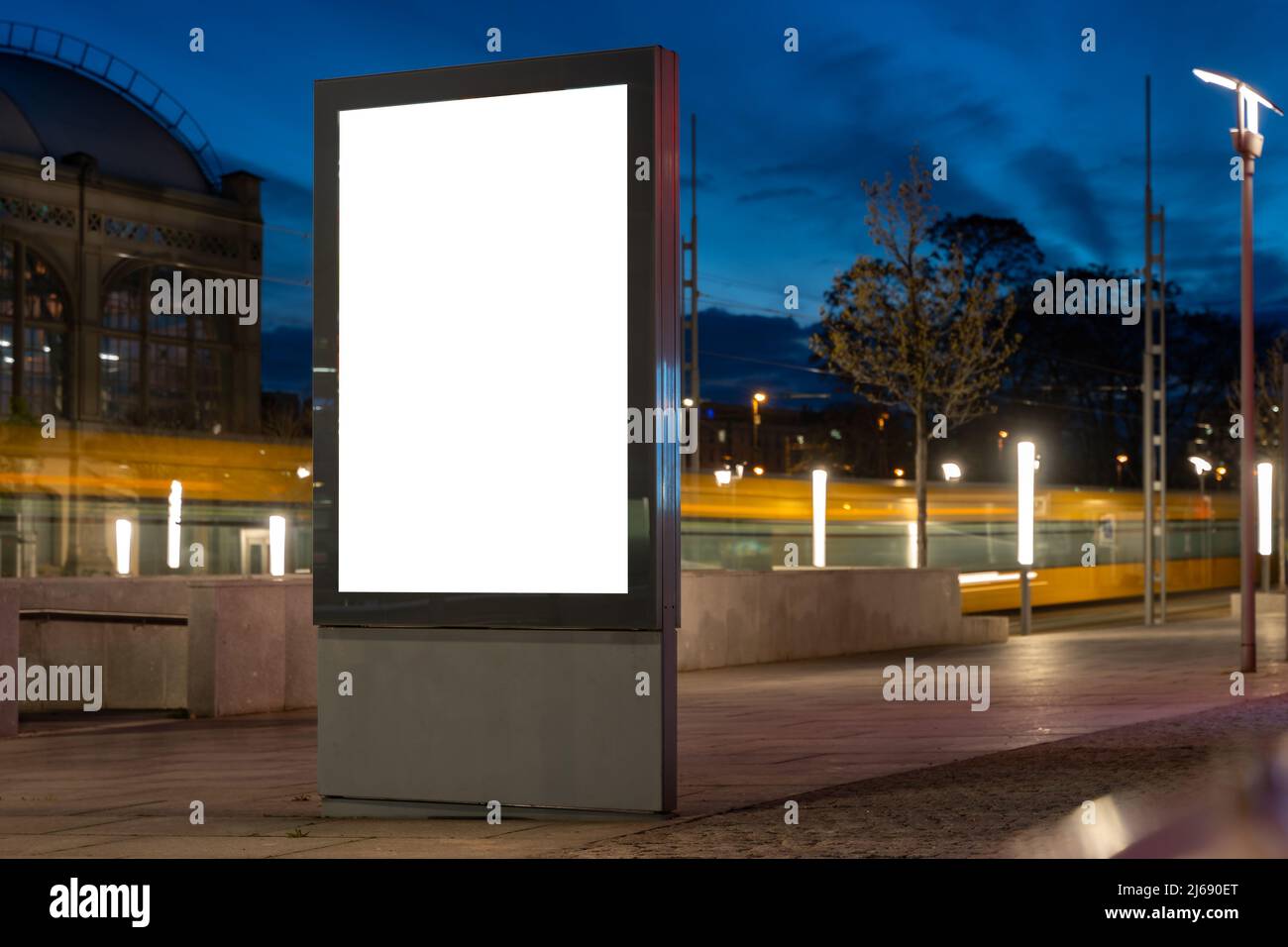Advertisement billboard panel for a mockup. Empty template for ads in a ...
