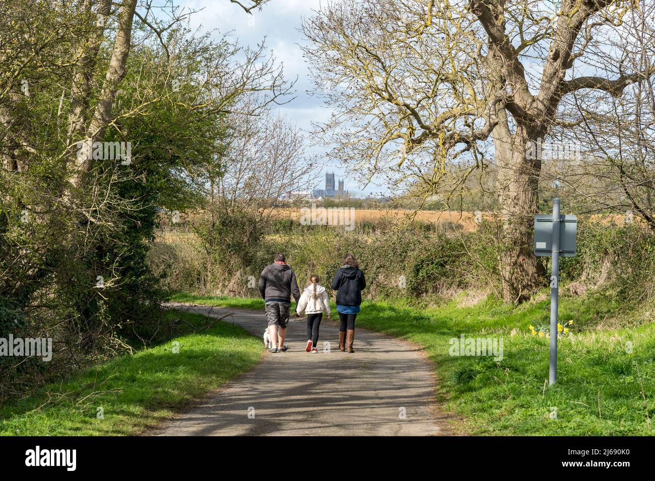 Man walking with his dog along hi-res stock photography and images - Alamy