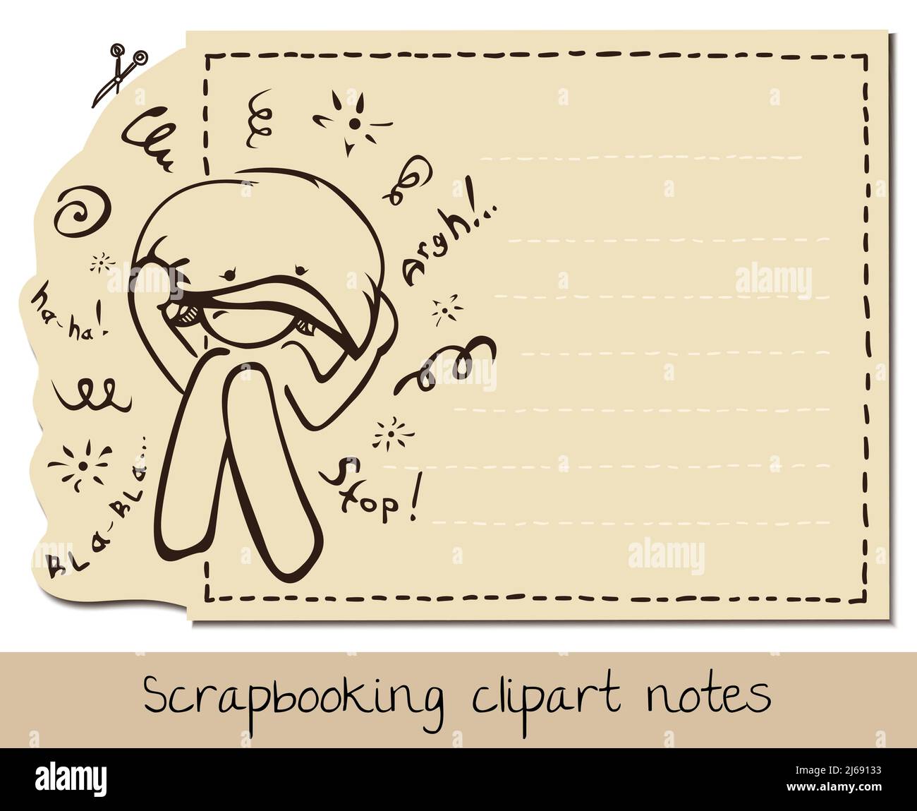 Scrapbook funny lined notepaper Stock Vector Image & Art - Alamy