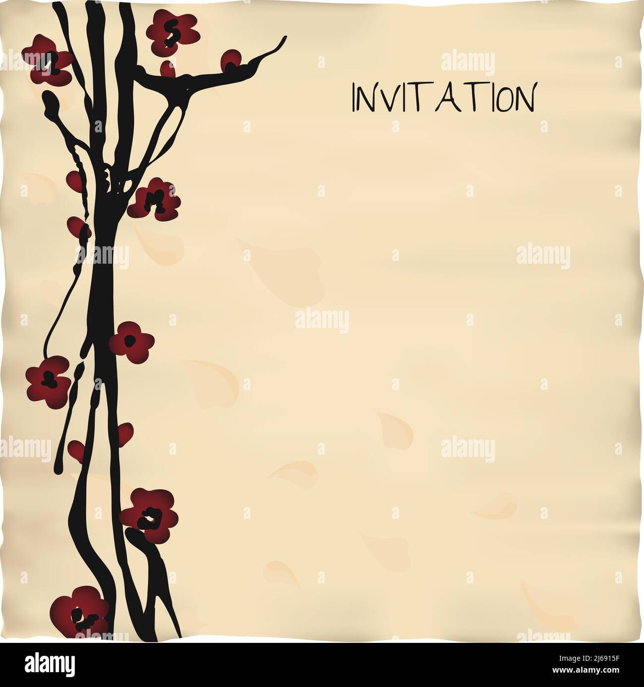 japanese or chinese style invitation card template Stock Vector Image ...