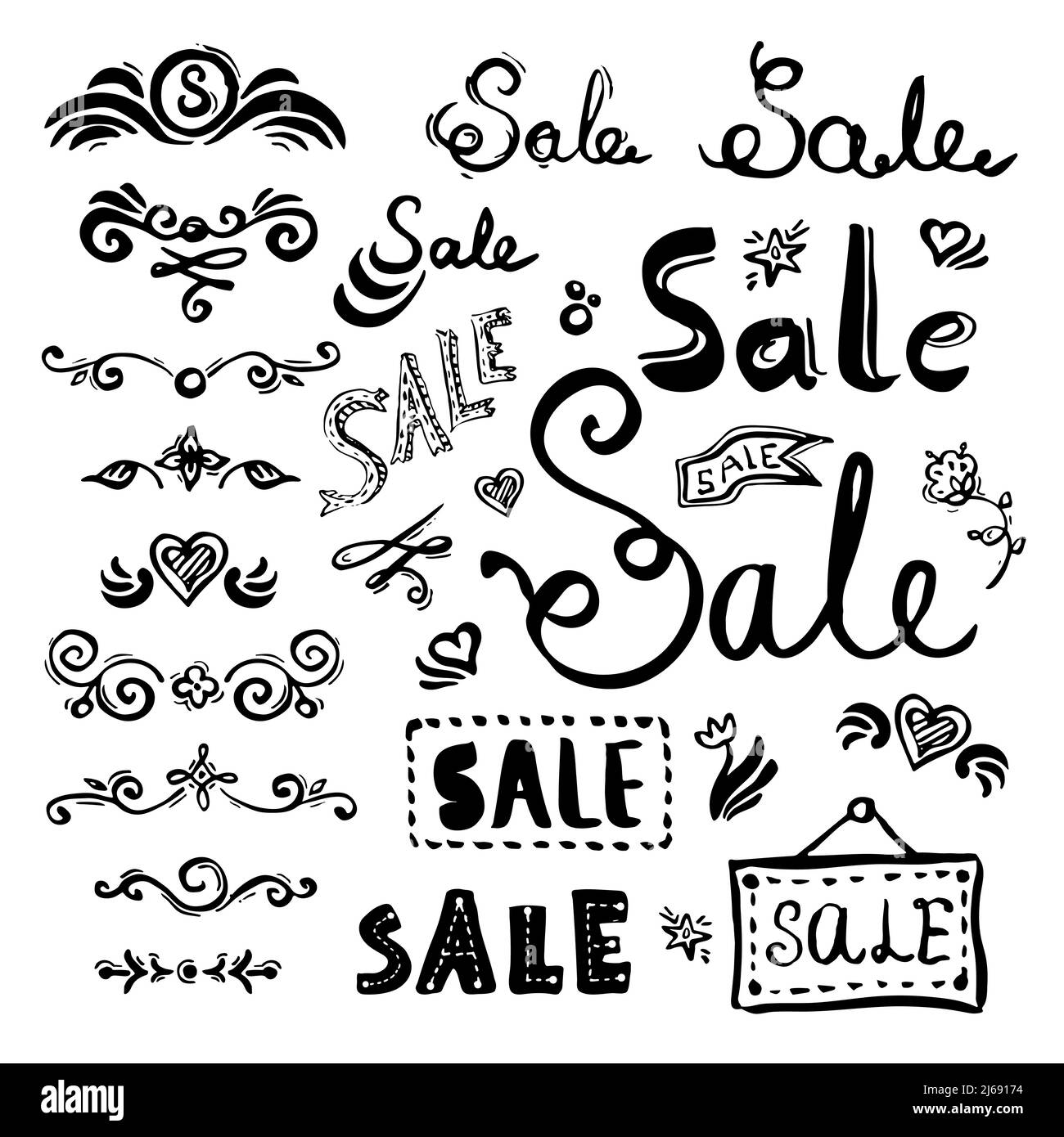 Elements of vignettes Cut Out Stock Images & Pictures - Alamy