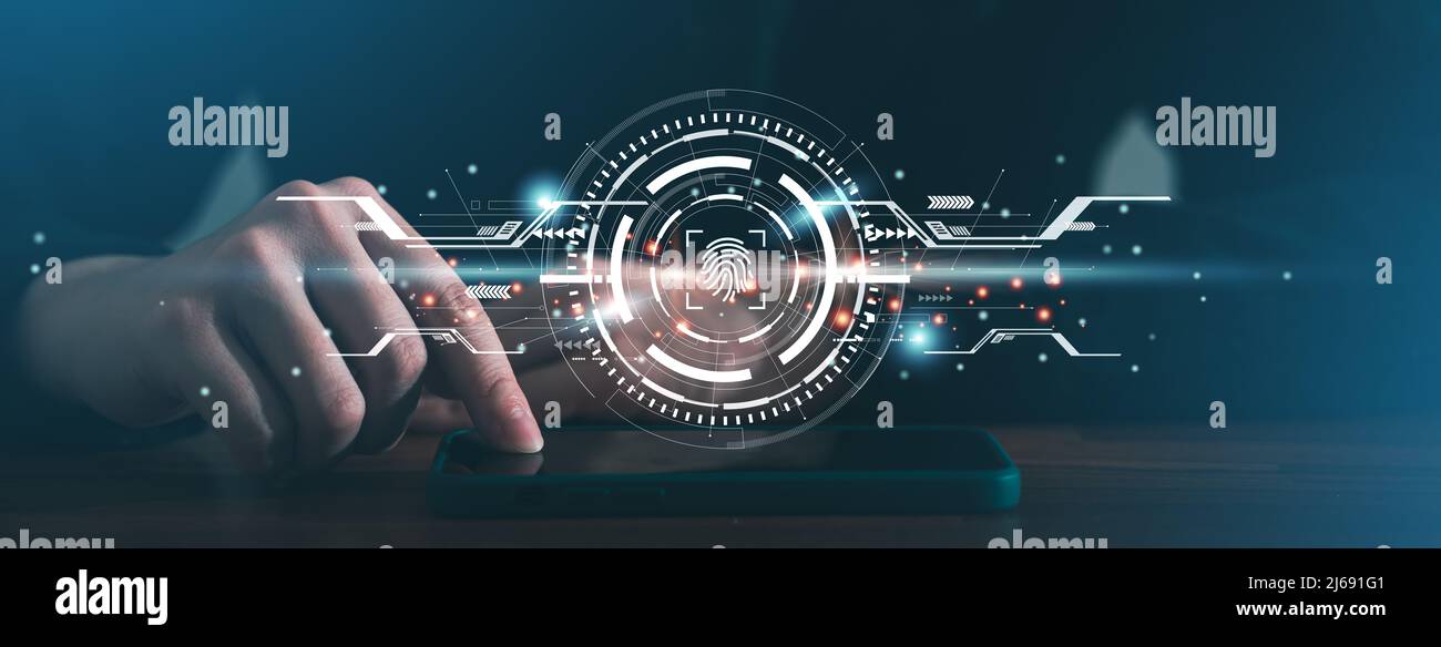 Login To Secure Dashboard By Fingerprint Scan To Access Protected Network Data With Biometrics