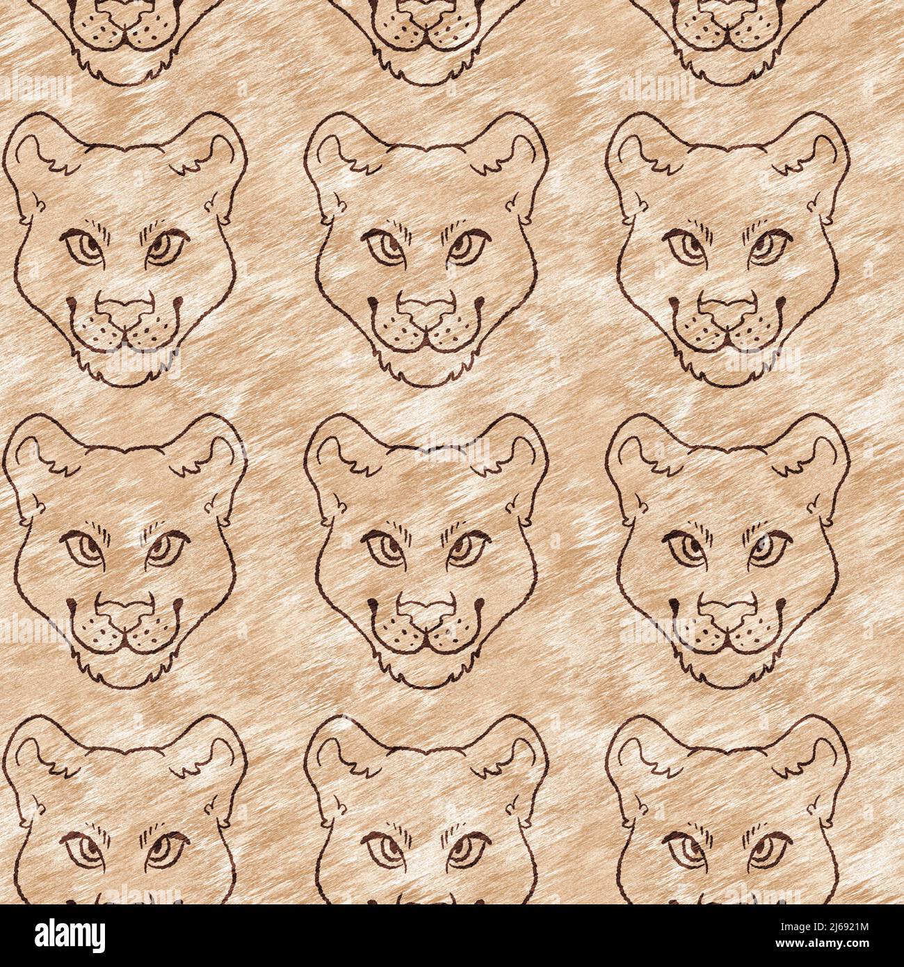Cute safari wild lion animal pattern for babies room decor. Seamless ...