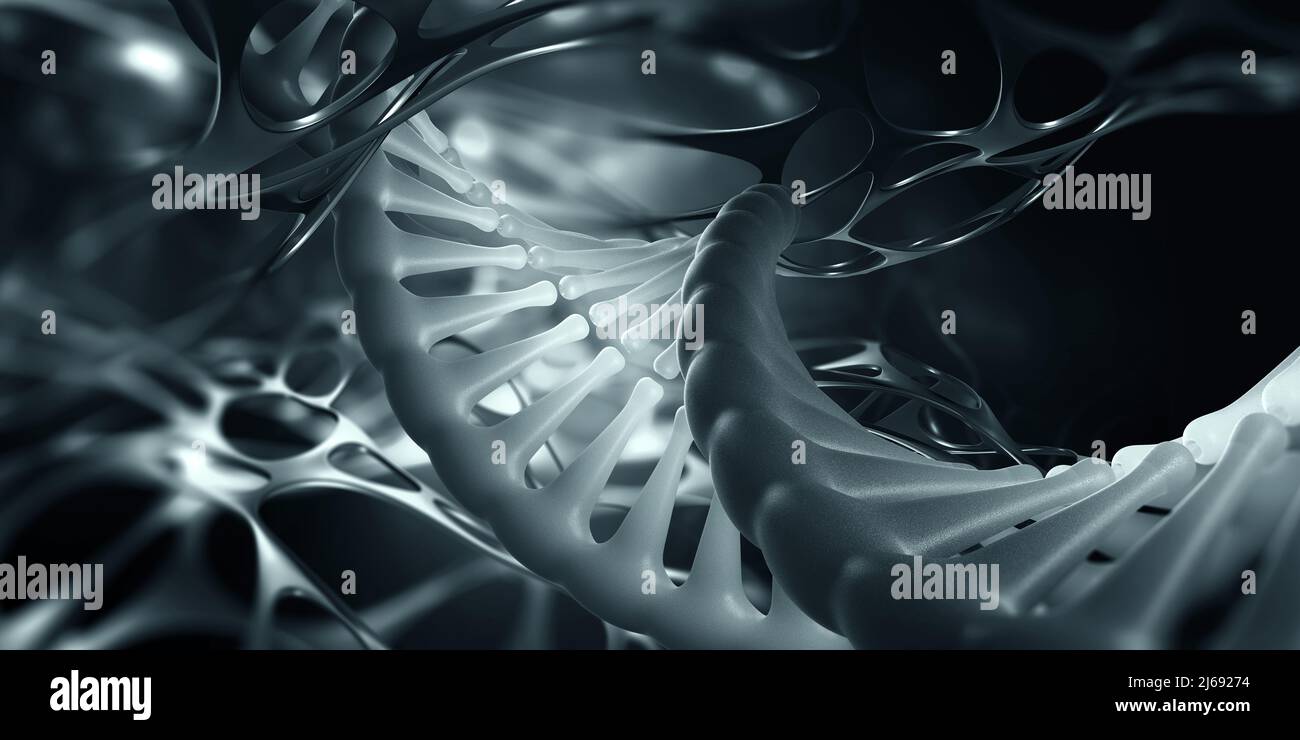 DNA helix. Scientific research. Genome decoding and medical innovation ...