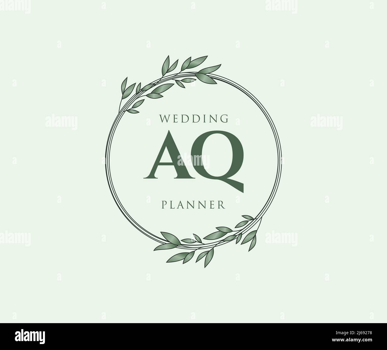 AQ Initials letter Wedding monogram logos collection, hand drawn modern ...