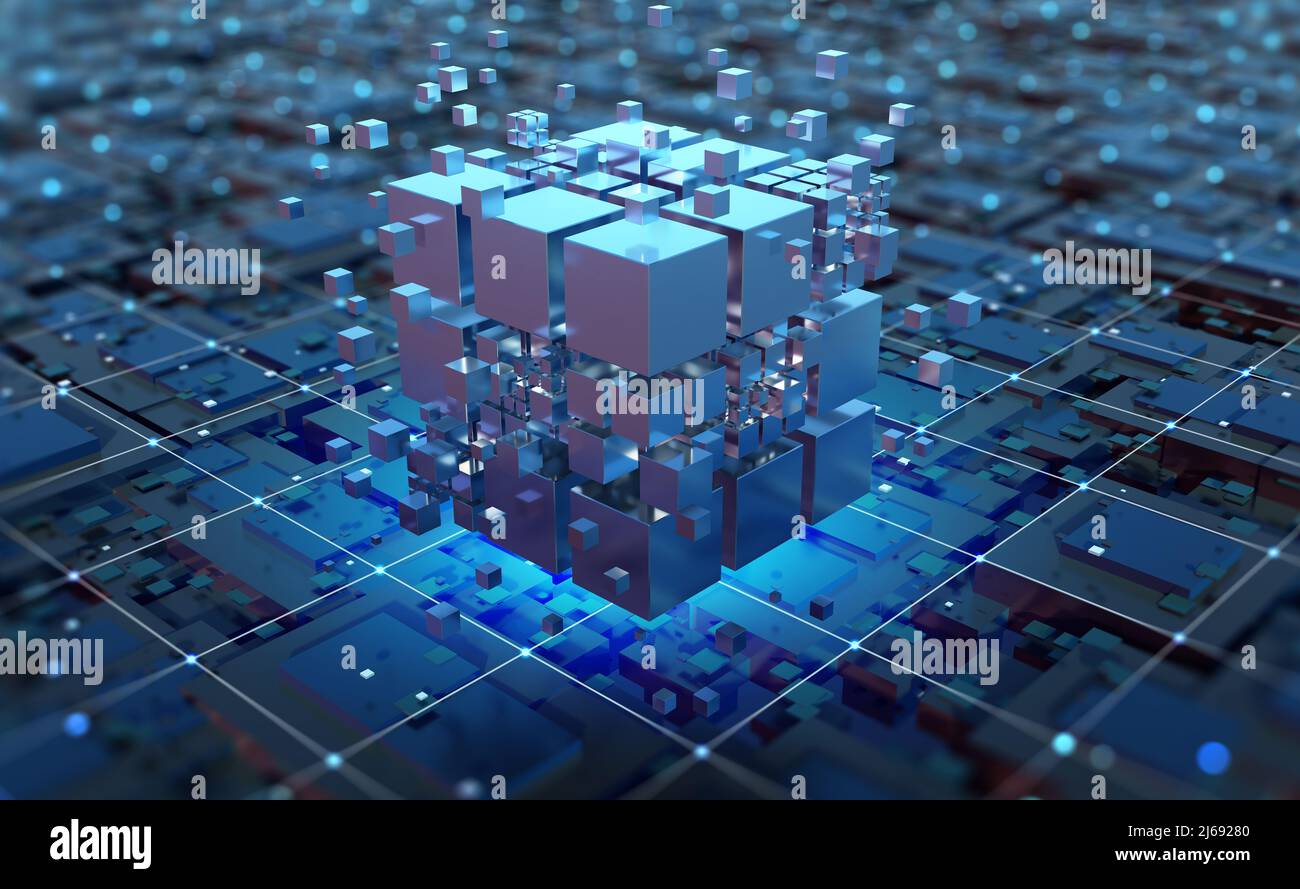 Blockchain in global digital network, quantum computer ...