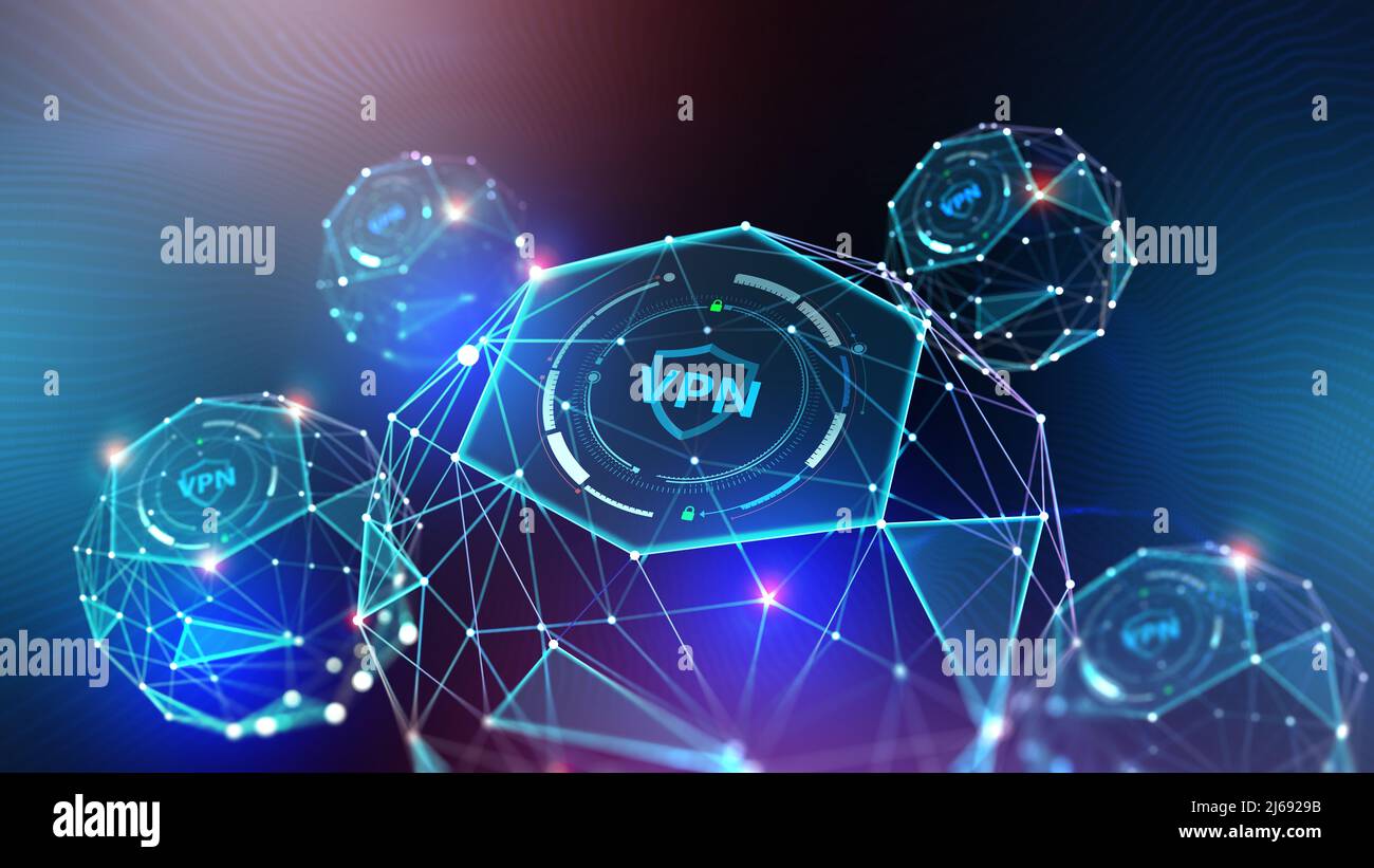 Virtual private network. Abstract network technology. Crypto ...