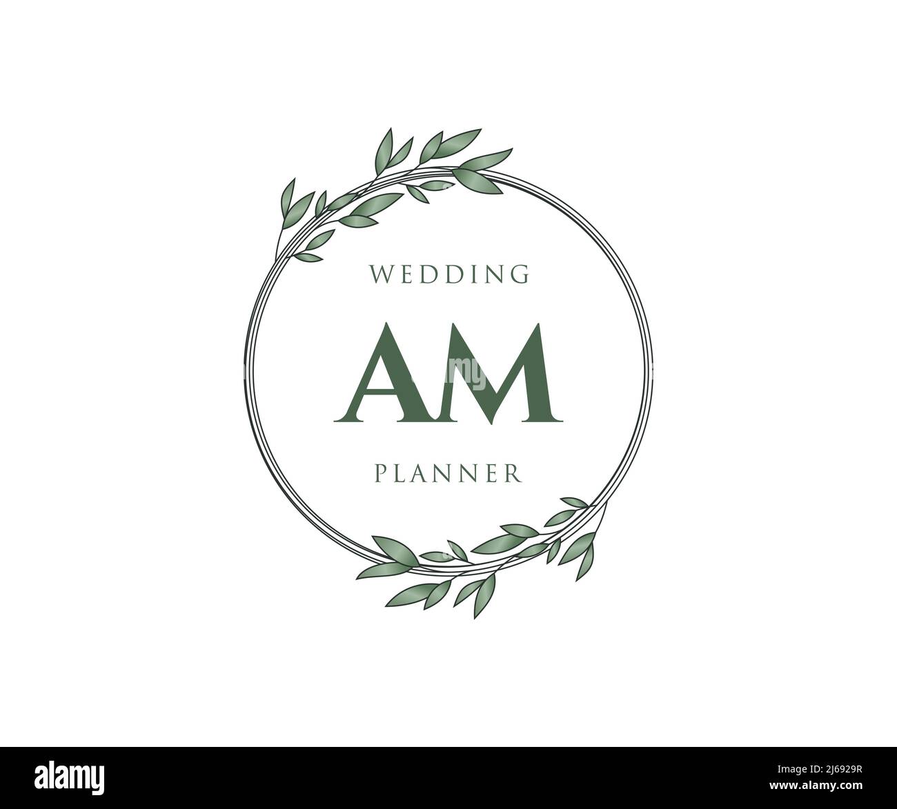 AM Initials letter Wedding monogram logos collection, hand drawn modern ...