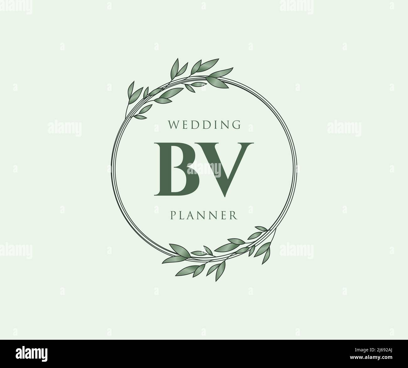 BV Initials letter Wedding monogram logos collection, hand drawn modern ...