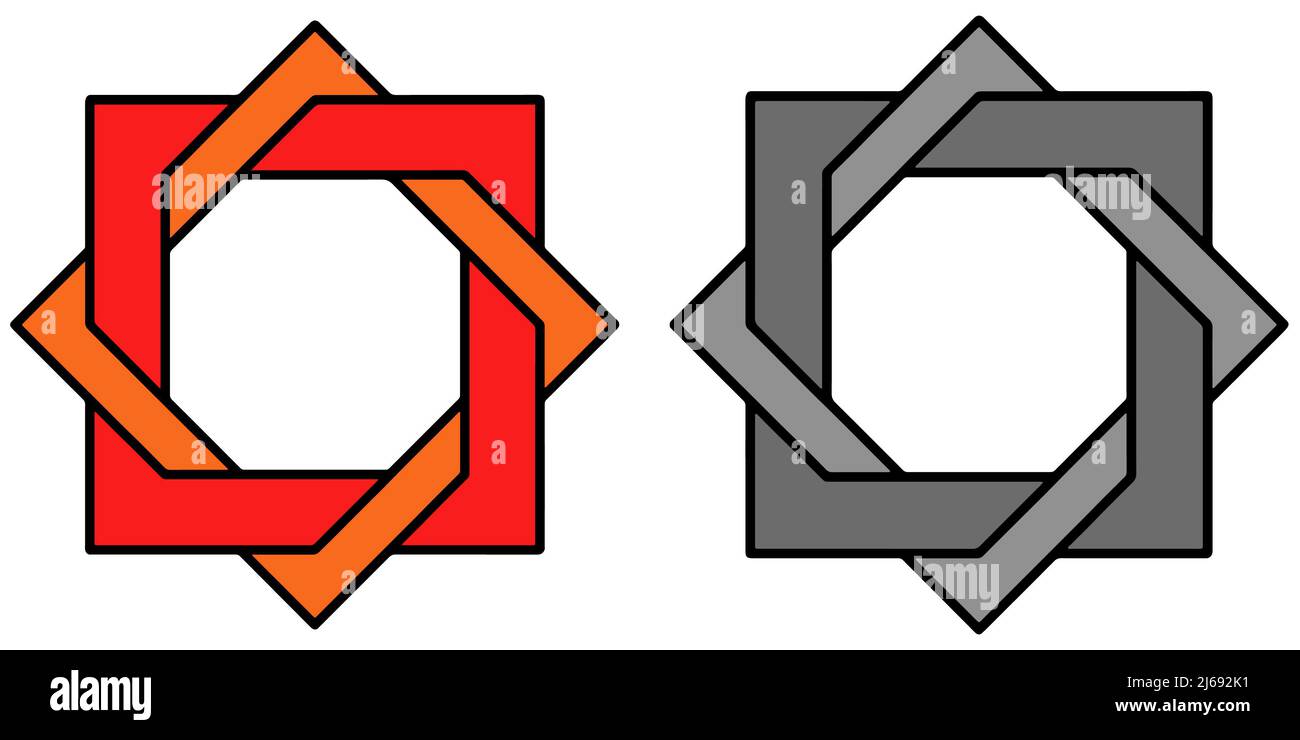 Vector image of a geometric figure star created from two squares Stock ...