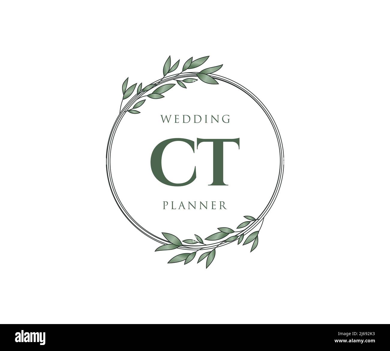 CT Initials letter Wedding monogram logos collection, hand drawn modern ...