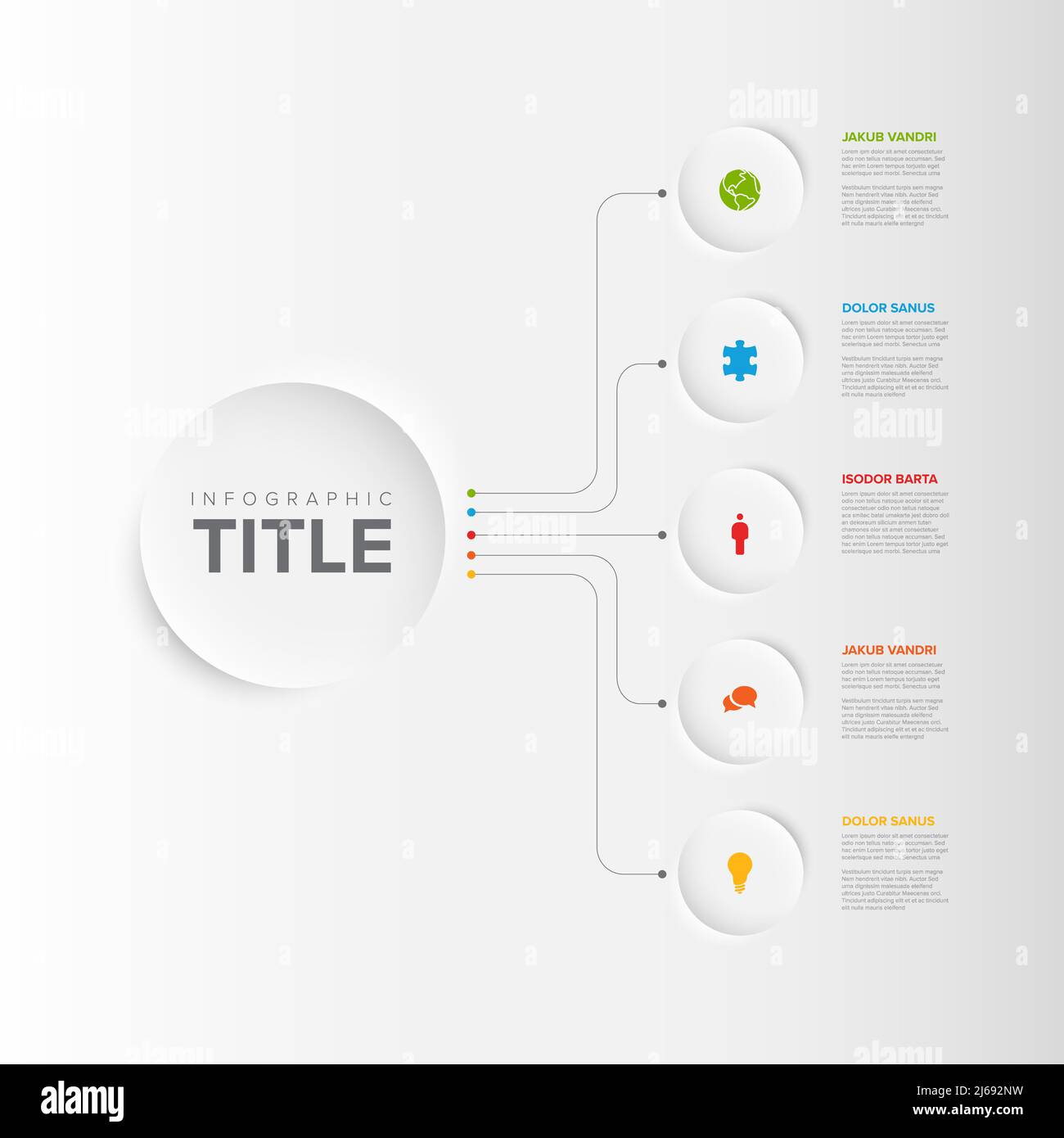 Vector multipurpose Infographic template with title in big circle and ...