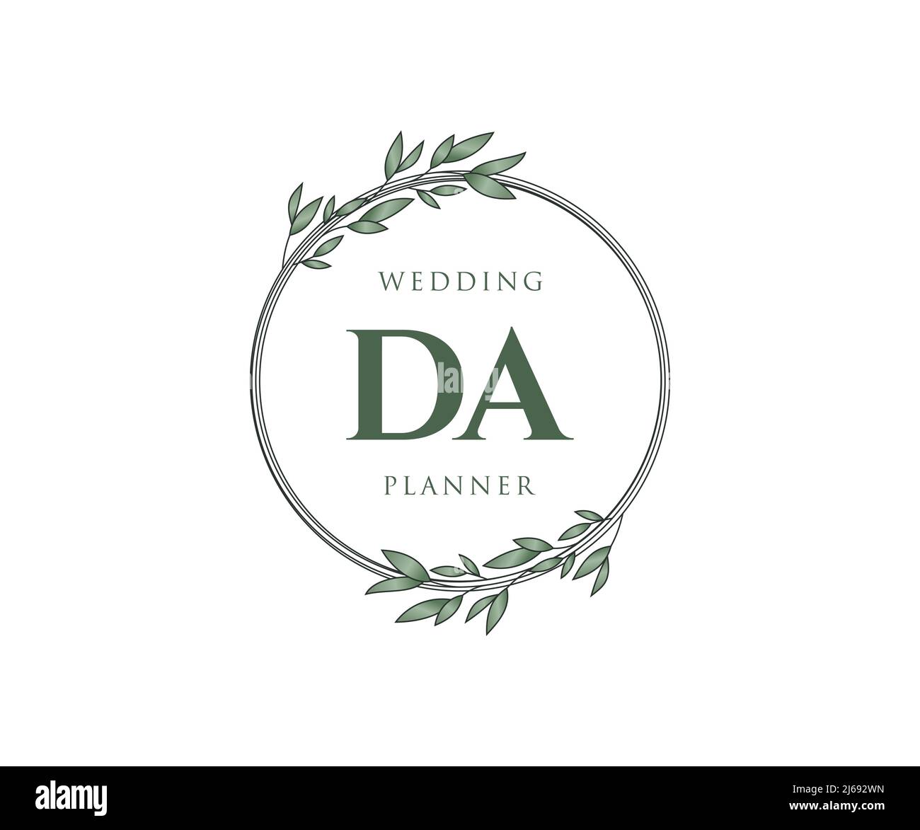 DA Initials letter Wedding monogram logos collection, hand drawn modern ...