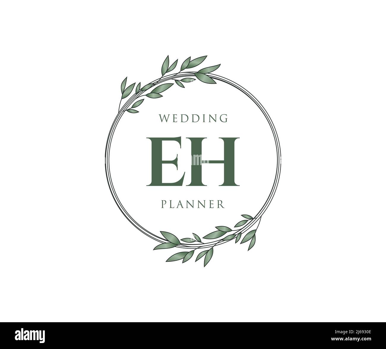 EH Initials letter Wedding monogram logos collection, hand drawn modern ...