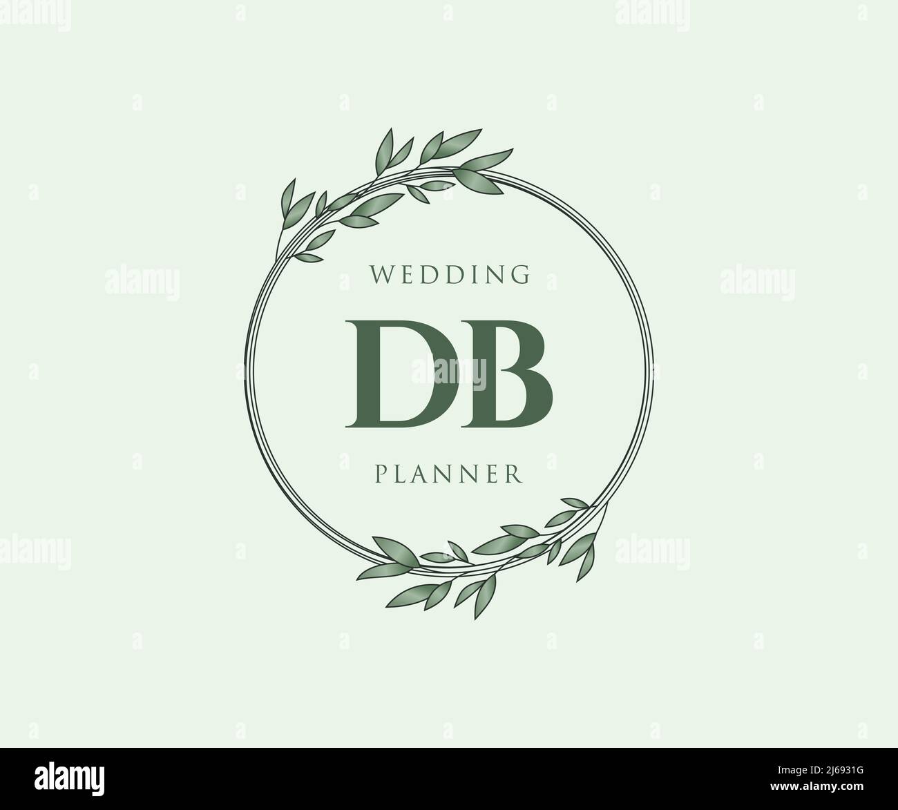 DB Initials letter Wedding monogram logos collection, hand drawn modern ...