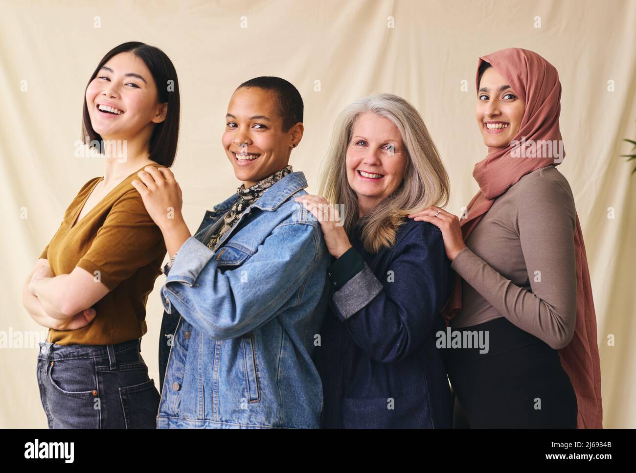 Mid adult multiracial LGBTQ woman in support of International Women's ...